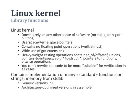 deductive verification of unmodified linux kernel library functions