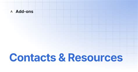 Contacts Resources Add Ons