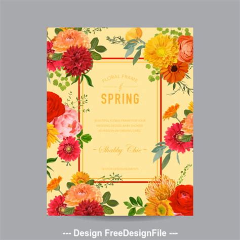 밝은 꽃 프레임 카드 벡터 Eps Uidownload
