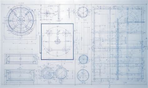 A Drawing Of A Circular Drawing With A Blue Circle And A Picture Of A Circle Premium AI