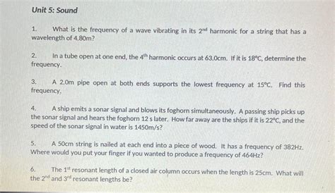 Solved What Is The Frequency Of A Wave Vibrating In Its Chegg Com