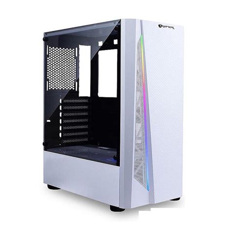 Jual Casing Gaming Raptor 1632 White With Led Strip Rgb Casing Gaming