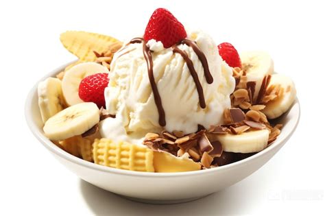 Premium Ai Image A Delicious Banana Split Ice Cream Dessert With