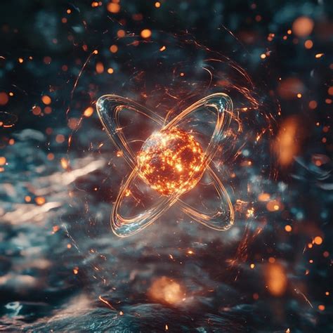 Energy Transformation Represented With Atomic Detail Premium Ai Generated Image