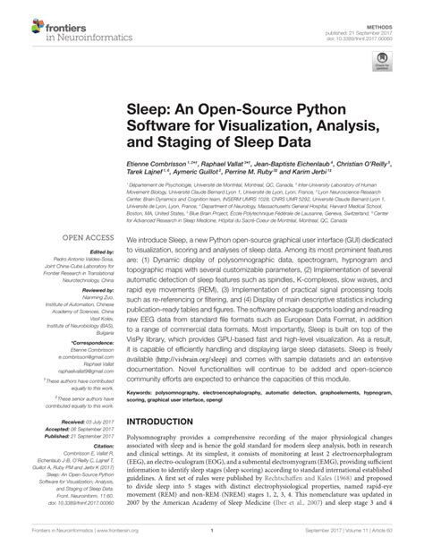 pdf sleep an open source python software for visualization analysis
