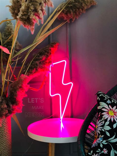 Lightning Bolt Neon Sign Neon Lights Bedroom Neon Sign Neon Etsy