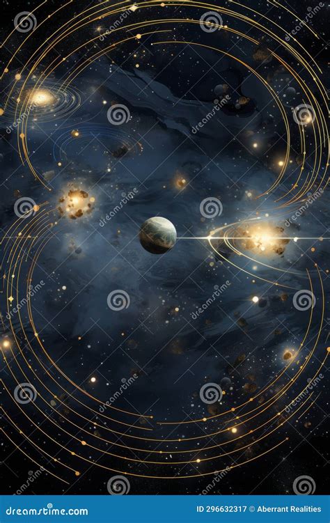 An Artists Rendering Of The Solar System Stock Illustration