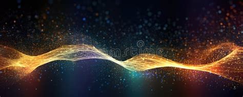 Minimalistic Background With Digital Data Streams And Glowing Particles