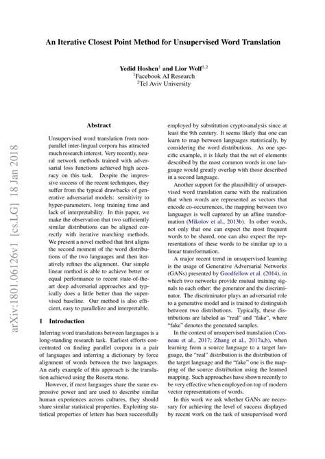 An Iterative Closest Point Method For Unsupervised Word Translation
