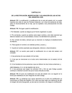 RECTIFICACIÓN ACTA DEL REGISTRO CIVIL