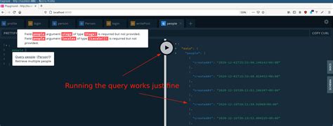 Graphql Playground Warning Is Required But Not Provided Although It Has A Default Value