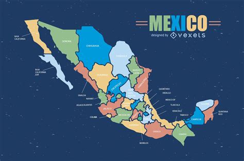 Baixar Vetor De Mapa Colorido Do México