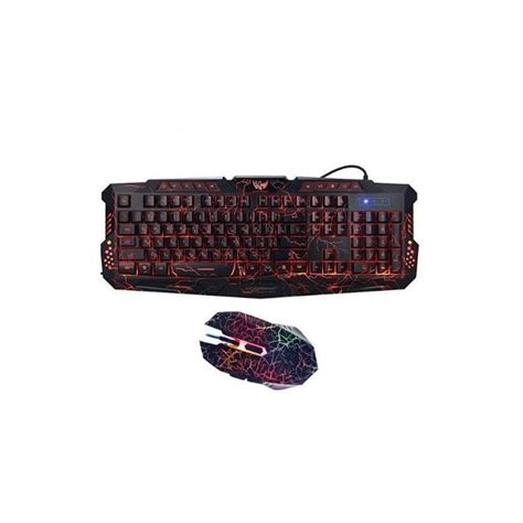 J10 Tricolor Backlight Wired Gaming Keyboard Set Colorful Luminous Ga