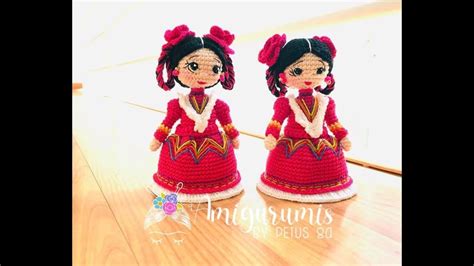 Muñeca traje típico de Jalisco amigurumis by Petus Ganchillo amigurumi Muñecas de trapo