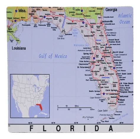 Impresión 3d Del Mapa De Ciudades Y Estados De Florida Alf Cuotas