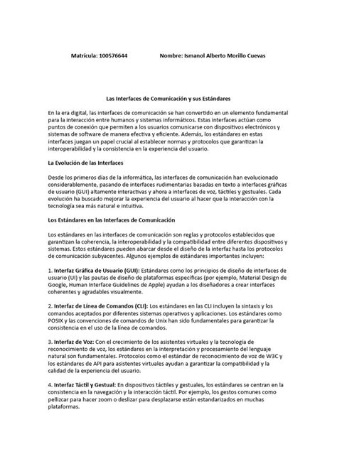 Practica1 Interfaces De Comunicación Pdf Interfaz De Usuario