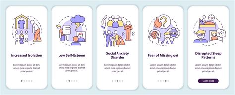 Downsides Of Social Media Onboarding Mobile App Screen Negative Effects Walkthrough 5 Steps