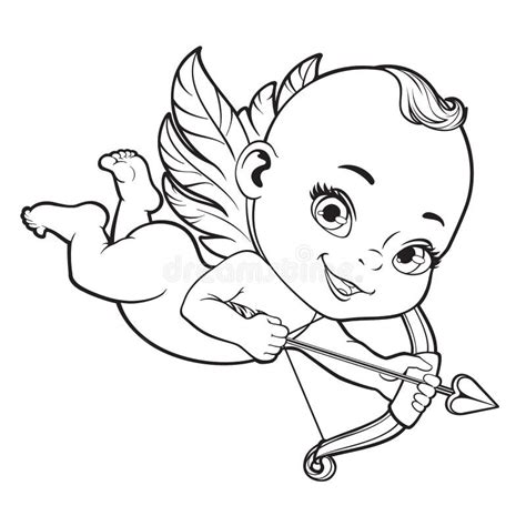 Cupid Shooting At Couple In Love Stock Vector Illustration Of Love