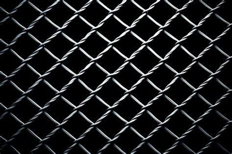 Premium AI Image Abstract Grid Chain Link Mesh Fence Against A Deep Black