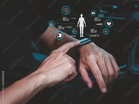 Smartwatch Monitoring Heart Rate And Steps Digital Health Dashboard Monitoring Vital Signs