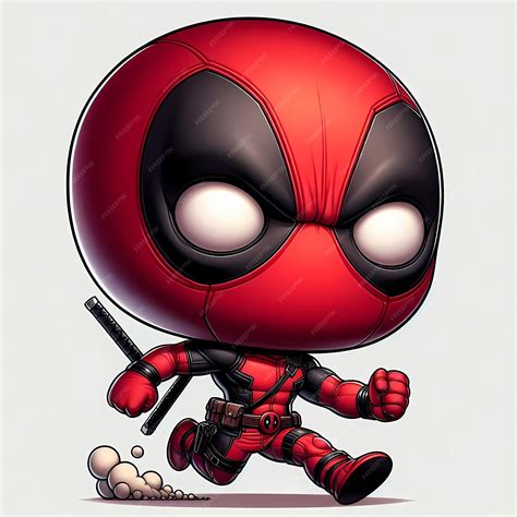 Deadpool Caroon Caricature 3d Image Illustration Premium Ai Generated Image