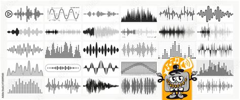 Sound Waves Audio Waveform Shapes Digital Soundwave And Music Equalizer Voice Sound