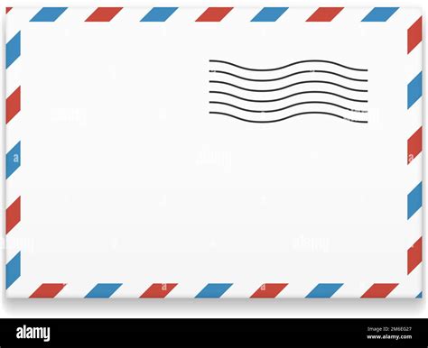 Air Post Envelope International Mail Blank Template Stock Vector Image