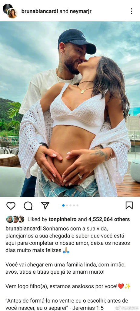 MadameLuo 互fo on Twitter 球星内马尔 Neymar 与女友布鲁娜宣布怀孕 将得子喜讯