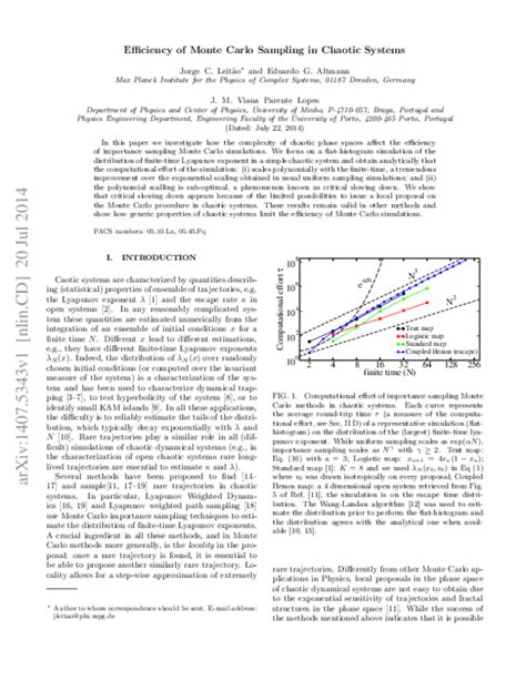 Pdf Efficiency Of Monte Carlo Sampling In Chaotic Systems