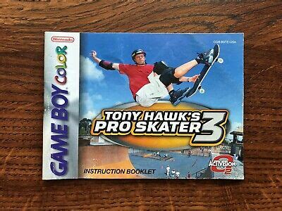Tony Hawks Pro Skater III Gameboy Color Instruction Manual Only EBay