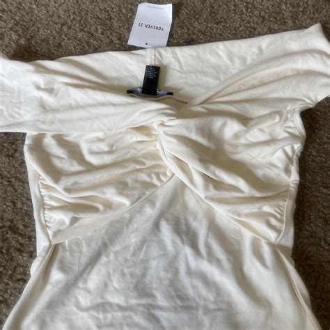 Forever 21 Off The Shoulder Ivory Top Depop