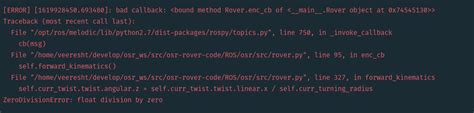 Seeing ZeroDivisionError When Odometry Is Enabled Issue 134 Nasa Jpl Osr Rover Code GitHub
