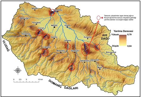 the degree of dissection index di map of the İnegöl basin download