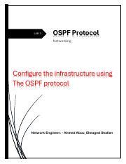 Configuring OSPF Protocol For Network Infrastructure With Ahmed Course Hero