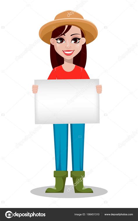 Lady Farmer Cartoon