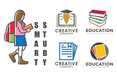 Education And Learn Logo Setschool Bookgraduate Hatlampbook Store And