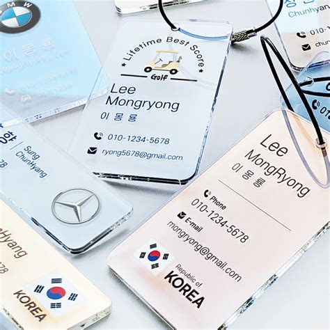 골프네임택 투명 아크릴 네임태그 캐리어 이름표 투명 1번 티몬