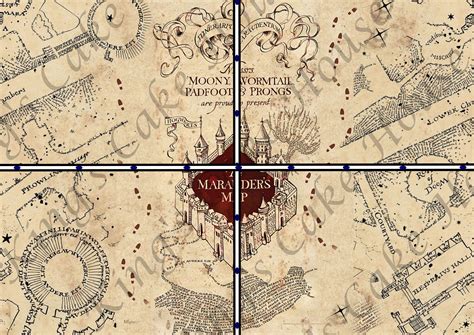 Marauders Map Cake Wrap Edible Icing Sheets Set Of HP Etsy