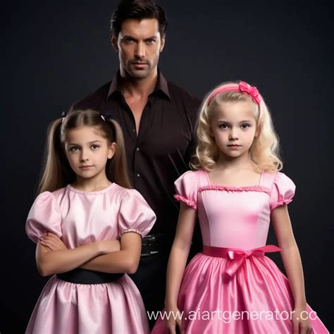 Adorable 7yearold Girl Joins Darkhaired Couple In Unique Kitchen Scene