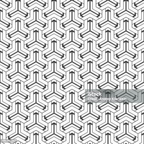 Abstract Seamless Pattern Geometric Tiles With Triple Hexagonal