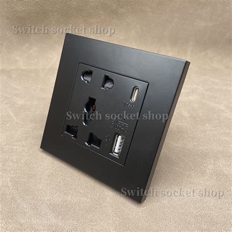 Type 86 Multi Five Hole Usb Type C Deluxe Pc Panel Wall Socket Switch