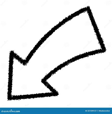 Brush Styled Rightward Arrow With Angled Line Cartoon Vector