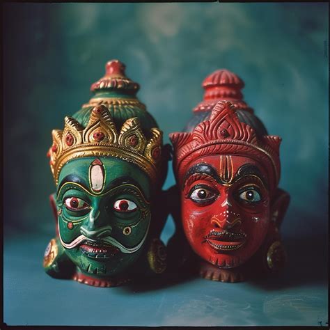 Premium Photo Two Small Figurines Are Next To Each Other And One Has