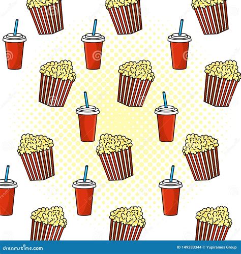 Palomitas De Ma z Y Ejemplo Del Vector De La Soda Ilustración del