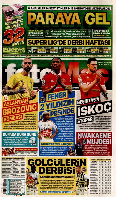 Fotomaç Gazetesi Fotomaç Manşet Oku Haberler 08 Aralık 2023