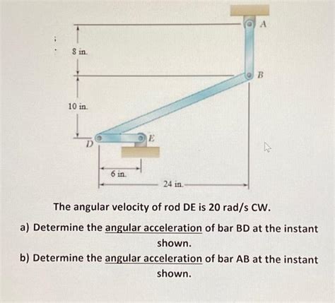 Solved The Angular Velocity Of Rod DE Is Rad SCW A Chegg