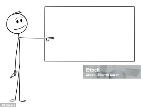 Ilustrasi Kartun Vektor Pria Atau Pengusaha Atau Guru Dengan Penanda Di