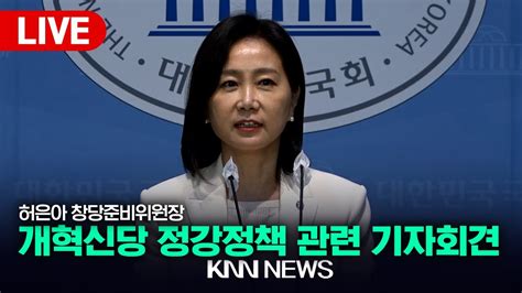 개혁신당 정강정책 관련 기자회견 허은아 창당준비위원장 Youtube