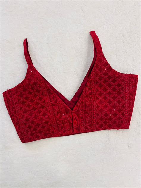 Maroon Spaghetti Strap Blouse Sazrika