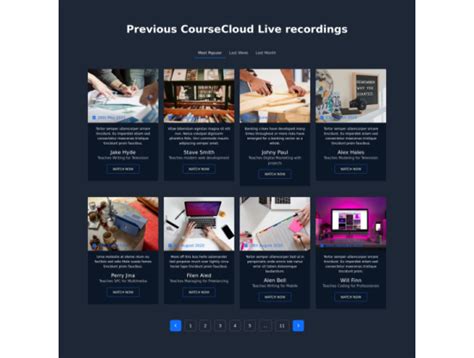 Portfolio Showcase With Heading Menu Links And Image Cards With